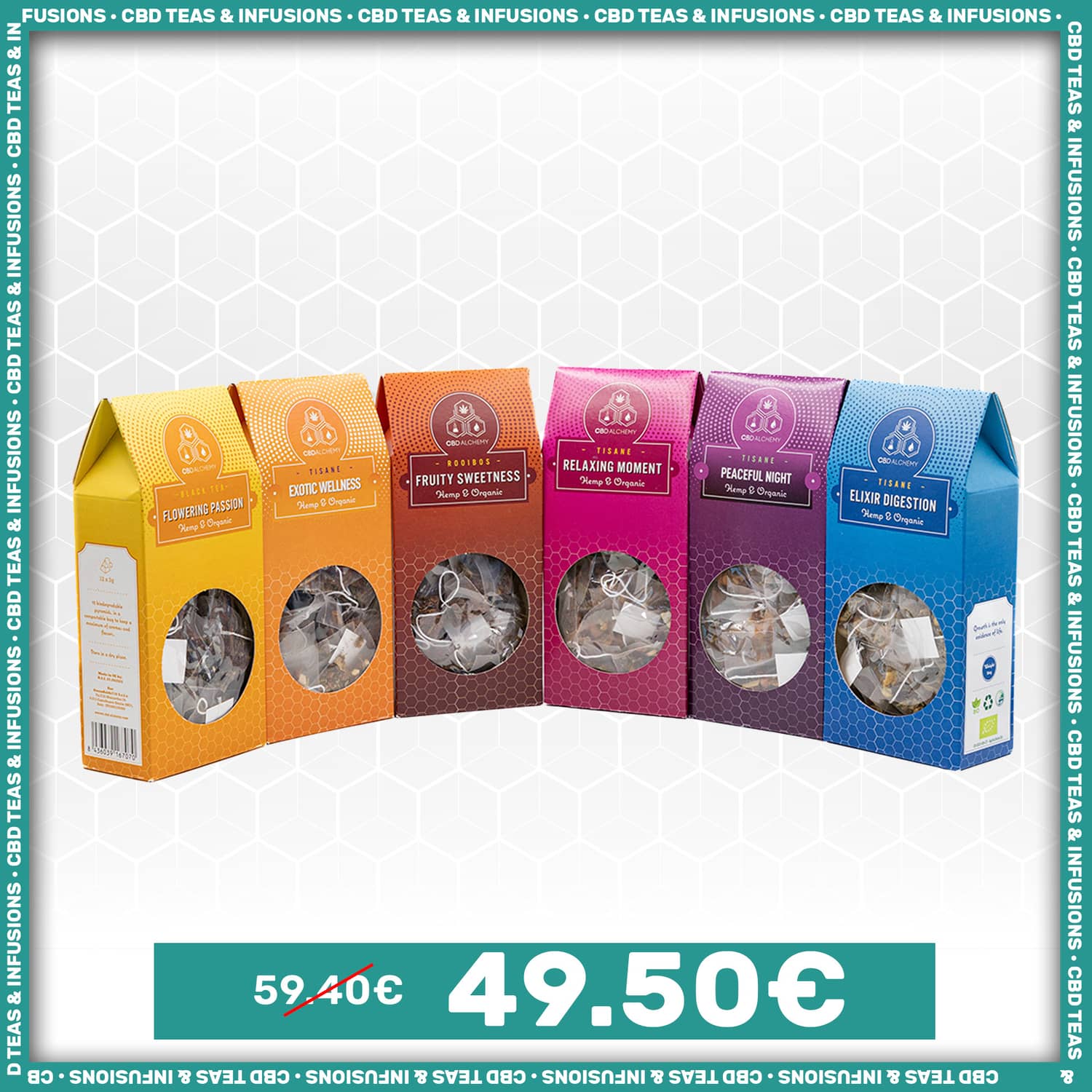 Pack da 6 scatole - Tè e tisane | CBD Alchemy